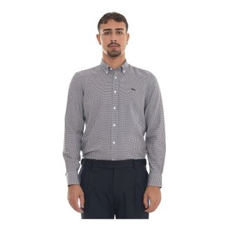 Harmont & Blaine Hemd mit Fischgr&auml;tenmuster in Regular Fit - - Shirts - Herren - Blau - 4XL