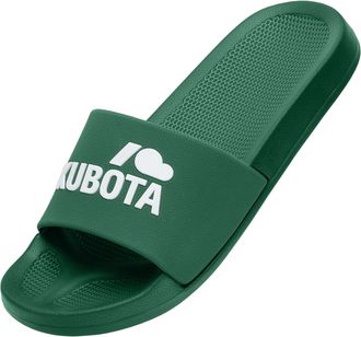 Kubota Basic Badelatschen Herren & Damen - Rutschfest Badeschuhe - Flip Flops f&uuml;r Sauna & Strand - Leichte Hausschuhe - Dunkelgr&uuml;n 42