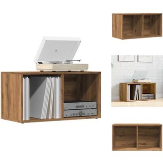 vidaXL Vidaxl - Bo&icirc;tes de rangement lp ch&ecirc;ne artisanal bois ing&eacute;nierie - Bo&icirc;te De Rangement lp - Bo&icirc;tes De Rangement lp - Table Pour Tourne-disque - Meuble