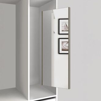 Emuca Emuca - Miroir extractible pour lint&eacute;rieur de larmoire- Peint gris pierre- Acier et Plastique et Verre