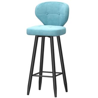 Generic Barhocker, Samt-Tresenhocker, Esszimmerst&uuml;hle mit weicher R&uuml;ckenlehne und Metallbeinen, einfach zu montieren, St&uuml;hle f&uuml;r K&uuml;chentheke/Esszimmer/Hausbar