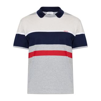 Versace Gestreiftes T-Shirt aus Baumwolljersey - - Tops - Herren - Grau - M