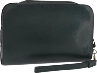 Louis Vuitton Sac pochette en cuir Taiga Pre-owned - Femme - Pre-owned - Vert - Taille: ONE Size