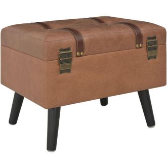 vidaXL Aufbewahrungshocker 40 cm Braun Kunstleder