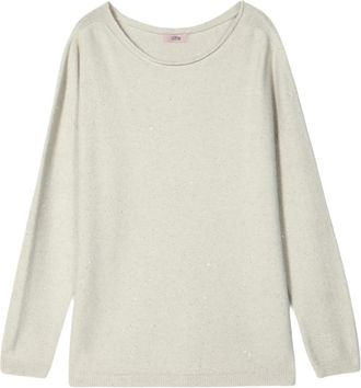 Oltre Femme, Pulls, Beige, Taille: 38/40 FR Pull avec micro-sequins
