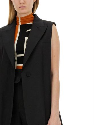 Fendi Mohair-Wool Blend Vest - Black