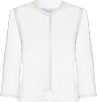 Gloria Coelho Jacke mit Besatz - Wei&szlig;