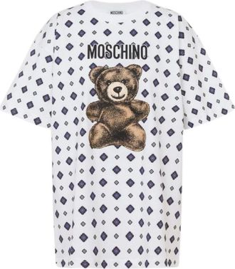 Moschino Femme, Tops, Multicolore, Taille: 38 FR T-shirt en jersey de coton avec nounours