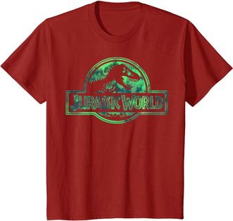 Jurassic Park Green Teal Watercolor Logo T-Shirt