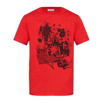 Alexander McQueen T-Shirt Mit Print - - Tops - Herren - Rot - 2XL