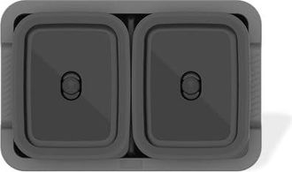 Weber Works Serviertablett-Set, 5-teilige Set, passend für Slate 76cm, Spirit EP (2025) Modelle, besteht aus Serviertablett, 2 Behältern mit Deckel - Silber