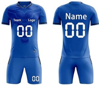 Generic Maillots et shorts de football personnalis&eacute;s avec num&eacute;ro de nom et logo de l&eacute;quipe pour enfants, adultes, jeunes fans, 3-1, L