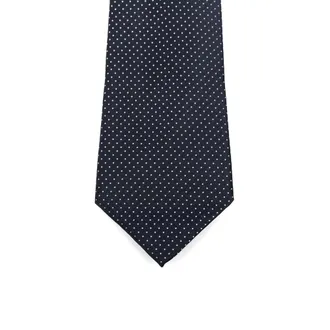 Canali Polka-Dot Silk Twill Necktie - Navy