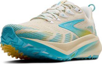 Brooks Damen Ghost Trail, vielseitiger Offroad-Laufschuh f&uuml;r raues Gel&auml;nde - Sand/Star White/Golden Hour - 8,5 Medium