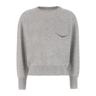 Brunello Cucinelli Kaschmirpullover mit Brusttasche - - Knitwear - Damen - Grau - XL