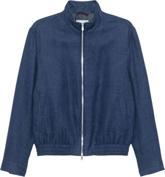 Brunello Cucinelli Twill Bomberjacke - - Jackets - Herren - Blau - 2XL