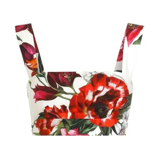 Dolce & Gabbana Femme, Tops, Multicolore, Taille: 38 FR Top en popeline &agrave; imprim&eacute; floral