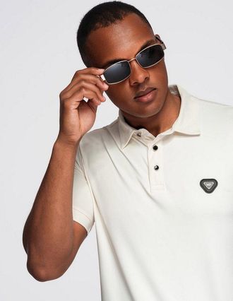 Ombre Poloshirt Polohemd aus elastischem Stoff