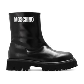 Moschino Lederkn&ouml;chelstiefel - - Shoes - Damen - Schwarzk - 37 EU