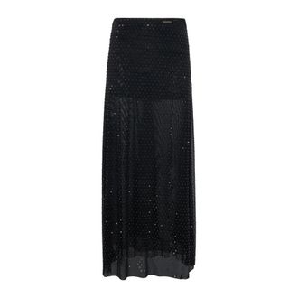 John Richmond Langer Mesh-Rock mit Mikro-Verzierungen - - Skirts - Damen - Schwarzk - XS