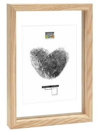 Deknudt Frames DEKNUDT Frames S68SG3 Bilderrahmen - zwischen zwei Gl&auml;sern - Rand aus Naturholz - MDF-Holz - f&uuml;r Format bis 20 x 30 cm - S68SG3