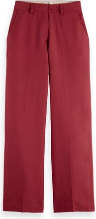 Scotch & Soda Womens Edie high Rise Tailored Wide-Leg Casual Pants, Roadside Red, 26W x 32L