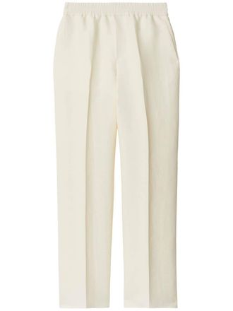 Burberry pantalon à coupe fuselée - Blanc