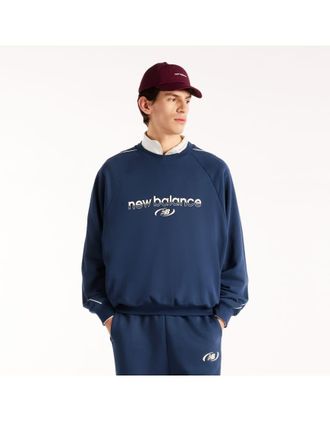 New Balance Trackside - Sweat ras de cou en tissu &eacute;ponge - Bleu marine Nb