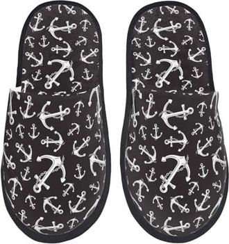 Generic Chaussons Femme Homme Impression DAncres Chaussons Femme Automne Hiver Antidérapantes Pantoufles Pour Invités, Pour Mariage, Hommes, Fête, M