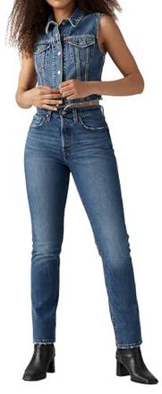 Levi's Femme 501 Jeans for Women Straight Fit, Erin Cant Wait Stretch, 24W / 30L