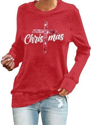 Generic Sweat-shirt de Noël confortable pour femme 2025 avec fermeture éclair à manches longues pour lautomne surdimensionné avec poche - Vêtements tendance p