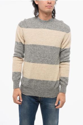 Altea Crew Neck RUGBY Alpaca Blend Sweater with Awning Motif size Xxl