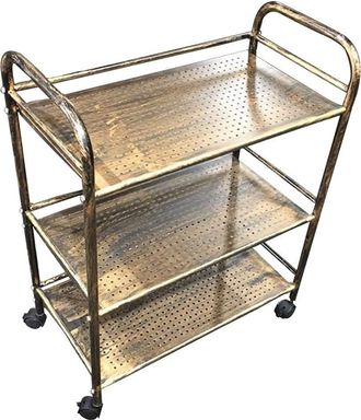 Generic K&uuml;chenwagen, tragbarer K&uuml;cheninselwagen mit R&auml;dern, Edelstahl-Hohlplattendesign zum Servieren von Speisen, zur Weinlagerung zu Hause und im Hotel