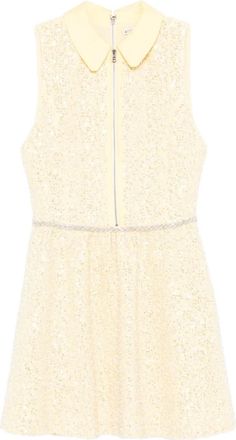 Alice & Olivia embellished flared mini dress - Gelb