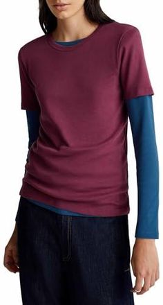 Benetton T-Shirt, Aubergine, X-Small