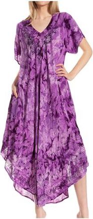 Sakkas 20SE Robe Caftan Brod&eacute;e Viveka - 3-Violet - OS