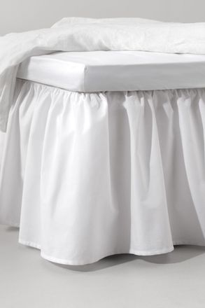 Jotex Jotex Zack Volant Betthusse - 100% hochwertige Bio-Baumwolle Bettrock, Höhe 45 cm - Weiß, 120 x 200 cm