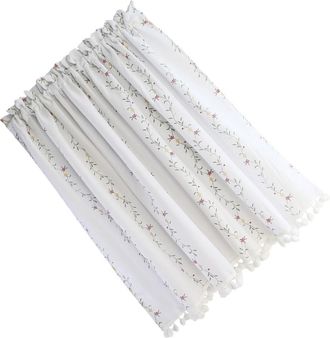 Angoily Kurzer Halber Baumwollvorhang mit Blumenmuster Dekorativer Verdunkelungsvorhang 140X60cm Staubabweisend f&uuml;r K&uuml;che und Wohnzimmer