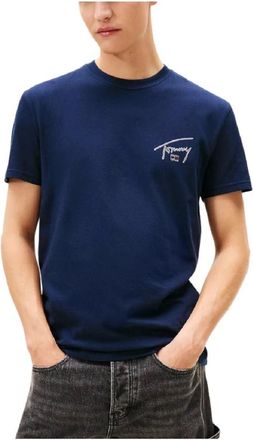 Tommy Hilfiger Homme, Tops, Bleu, Taille: M Regular Backprint T-Shirt