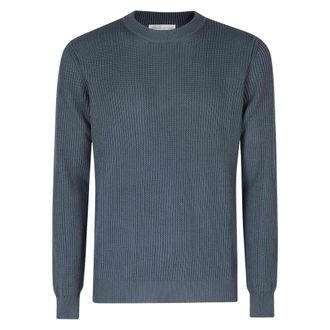 Roberto Collina Homme, Pulls, Bleu, Taille: M Girocollo ML in Costa Lana Merino