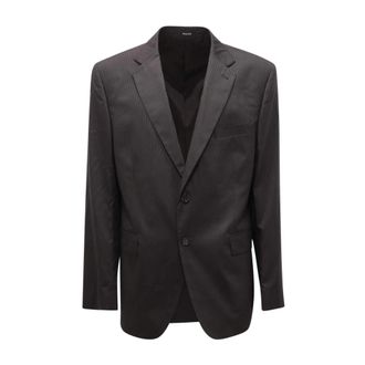 Paoloni Woll/Seidenanzug mit Weste - - Jackets - Herren - Schwarzk - 3XL