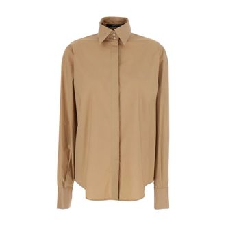 Federica Tosi Femme, Blouses et Chemises, Beige, Taille: 36 FR Chemise &agrave; Col Classique