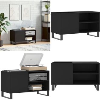 vidaXL Armoire &agrave; disques noir 85x38x48 cm bois ding&eacute;nierie - Meuble Vinyle - Armoire Disque - Rangement Musique - &Eacute;tag&egrave;re Vinyl - Support Tournivelle