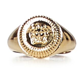 Versace Homme, Accessoires, Jaune, Taille: 56 MM Bague Embl&egrave;me M&eacute;duse