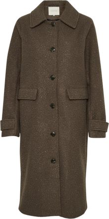 Kaffe Womens Coat Single Breasted Wide Collar Regular Fit Buttons Teddy Fabric