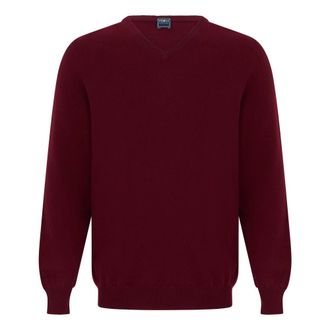 Fedeli Bordeaux Kaschmir Pullover - - Knitwear - Herren - Rot - XL