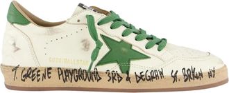 Golden Goose Low-Top Sneaker - Heren Ball Star Sneaker Wit/Groen - Gr. 44 (EU) - in Weiß - für Damen