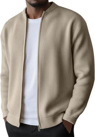 Generic Sweats européens et américains à fermeture éclair intégrale en velours côtelé col roulé demi-fermeture éclair pour homme pull dhiver coupe ajustée, ka