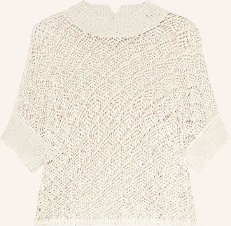 Antonelli Antonelli Firenze Strickshirt Dumbo Mit Leinen Und Pailletten weiss