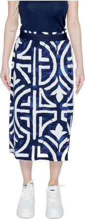 Street One Bedruckter Viskose Rock - - Skirts - Damen - Blau - 3XL